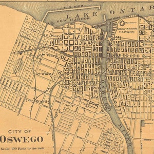 Oswego County New York 1889 - Old Wall Map Reprint With Homeowner Names ...