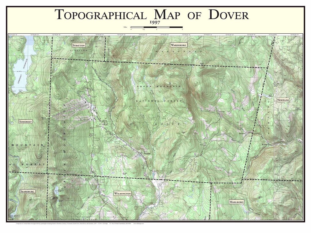 Dover Vermont 1997 Old Topographic Map - USGS Topo Custom Composite - Etsy