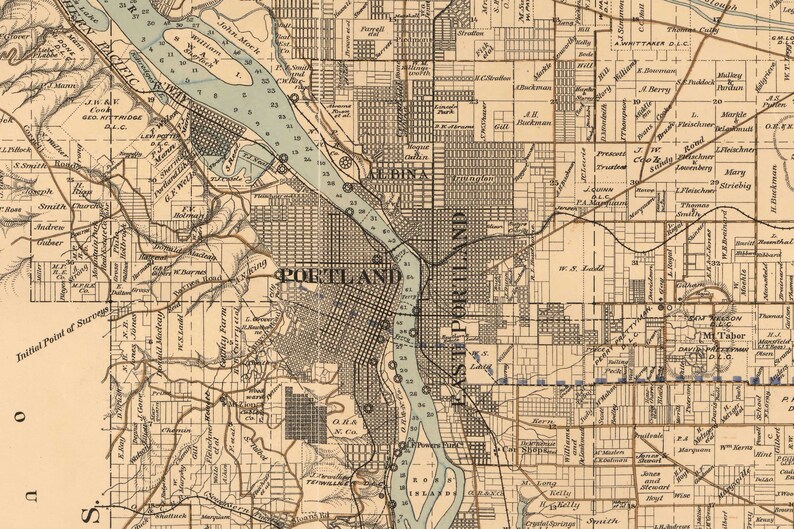 Multnomah County Oregon 1889 Old Wall Map Reprint - Etsy