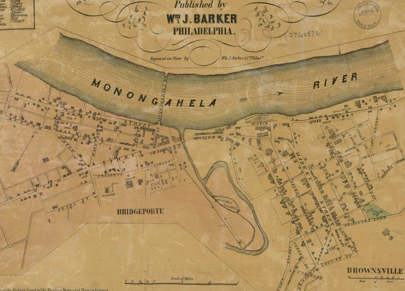 Fayette County Pennsylvania 1858 Old Wall Map With Homeowner - Etsy