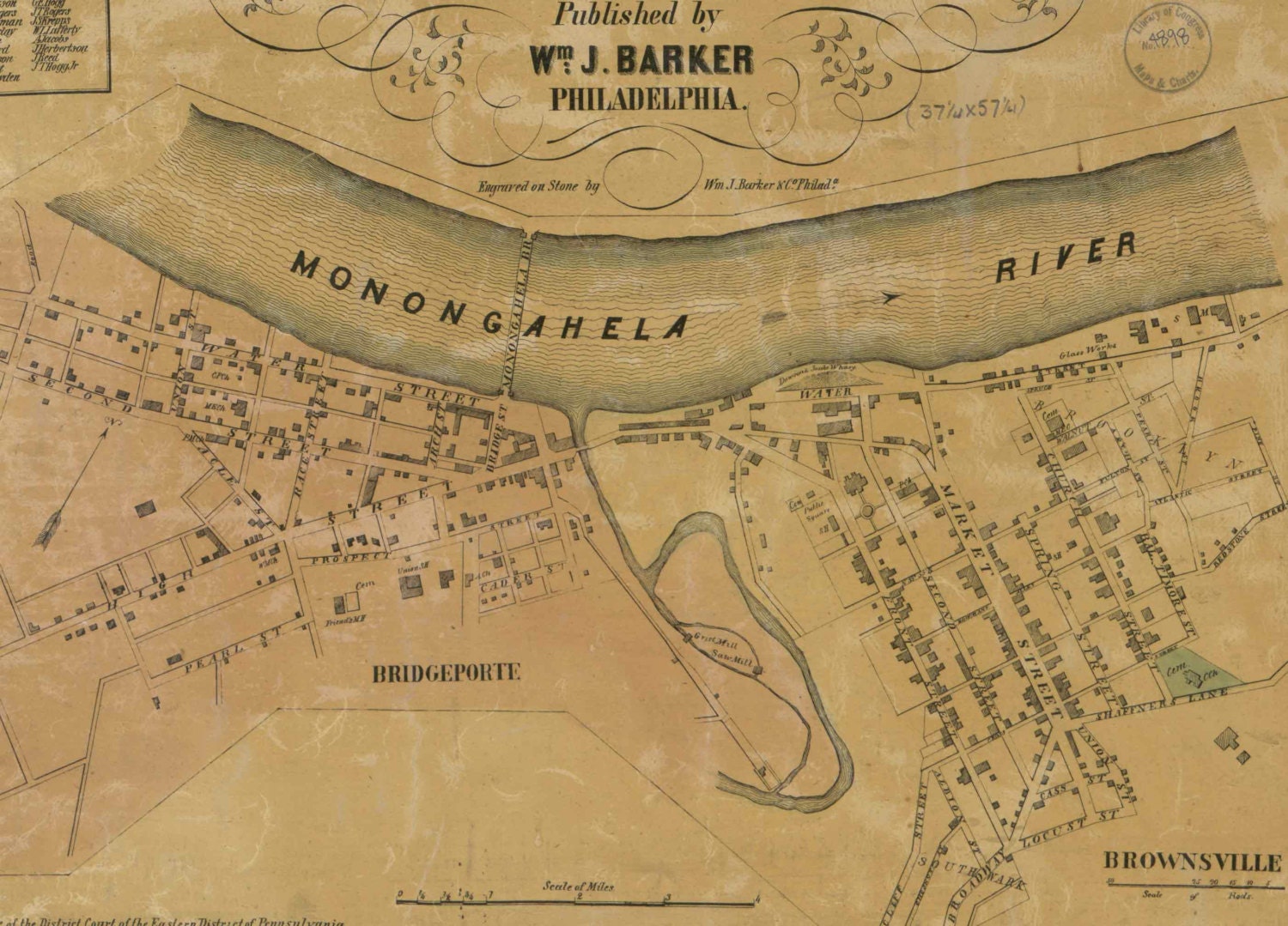 Fayette County Pennsylvania 1858 Old Wall Map With Homeowner - Etsy