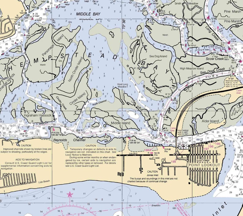 Jones Beach - Freeport 2003 Nautical Chart - Long Island South Coast ...