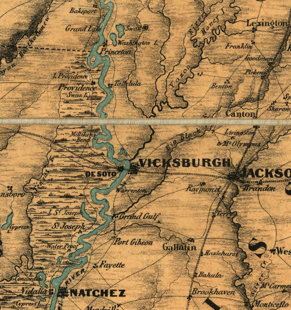 Mississippi River Valley - 1861 - Civil War Map - USA Regional Reprint ...