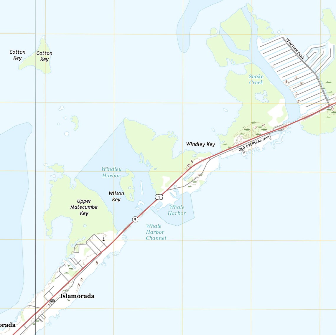 Islamorada Key, Florida 2018 Old Topo Map - A Composite Made From 6 ...