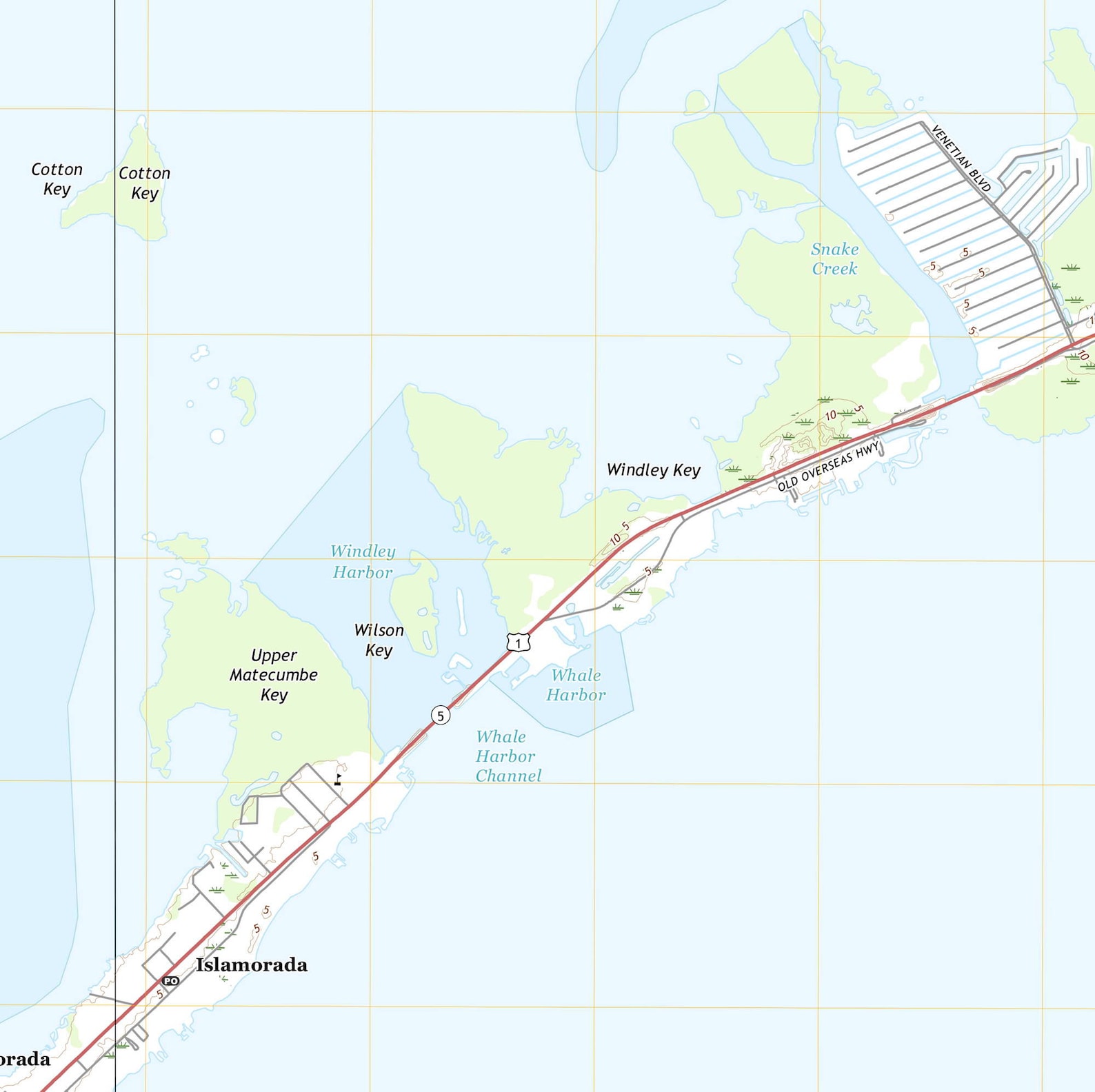 Islamorada Key Florida 2018 Old Topo Map A Composite Made | Etsy