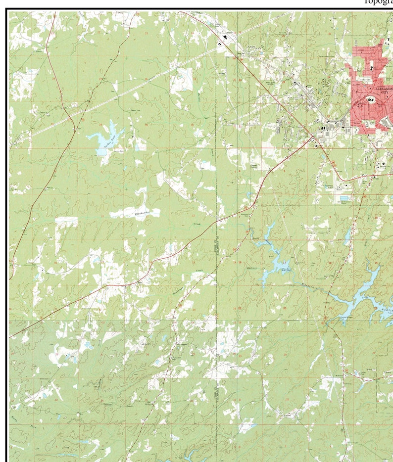 Martin Lake - 1971 Old Topographic Map USGS Custom Composite Reprint ...