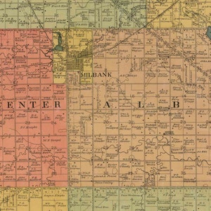 Grant County South Dakota 1899 - Old Wall Map With Landowner Names ...