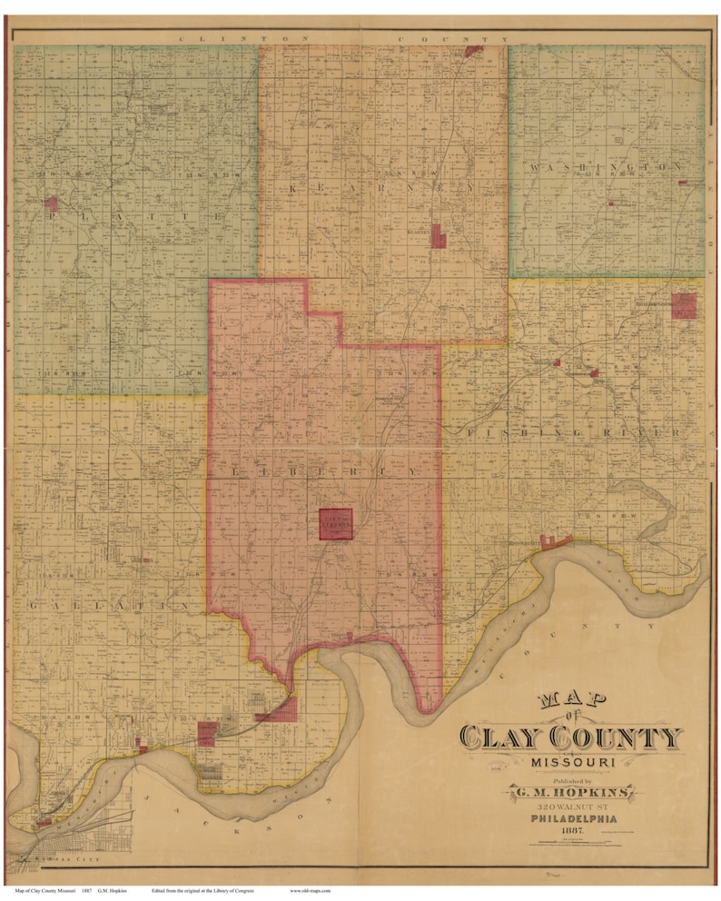 Clay County Missouri 1887 Old Wall Map With Landowner & | Etsy Clay County Missouri 1887 Old Wall Map With Landowner & | Etsy