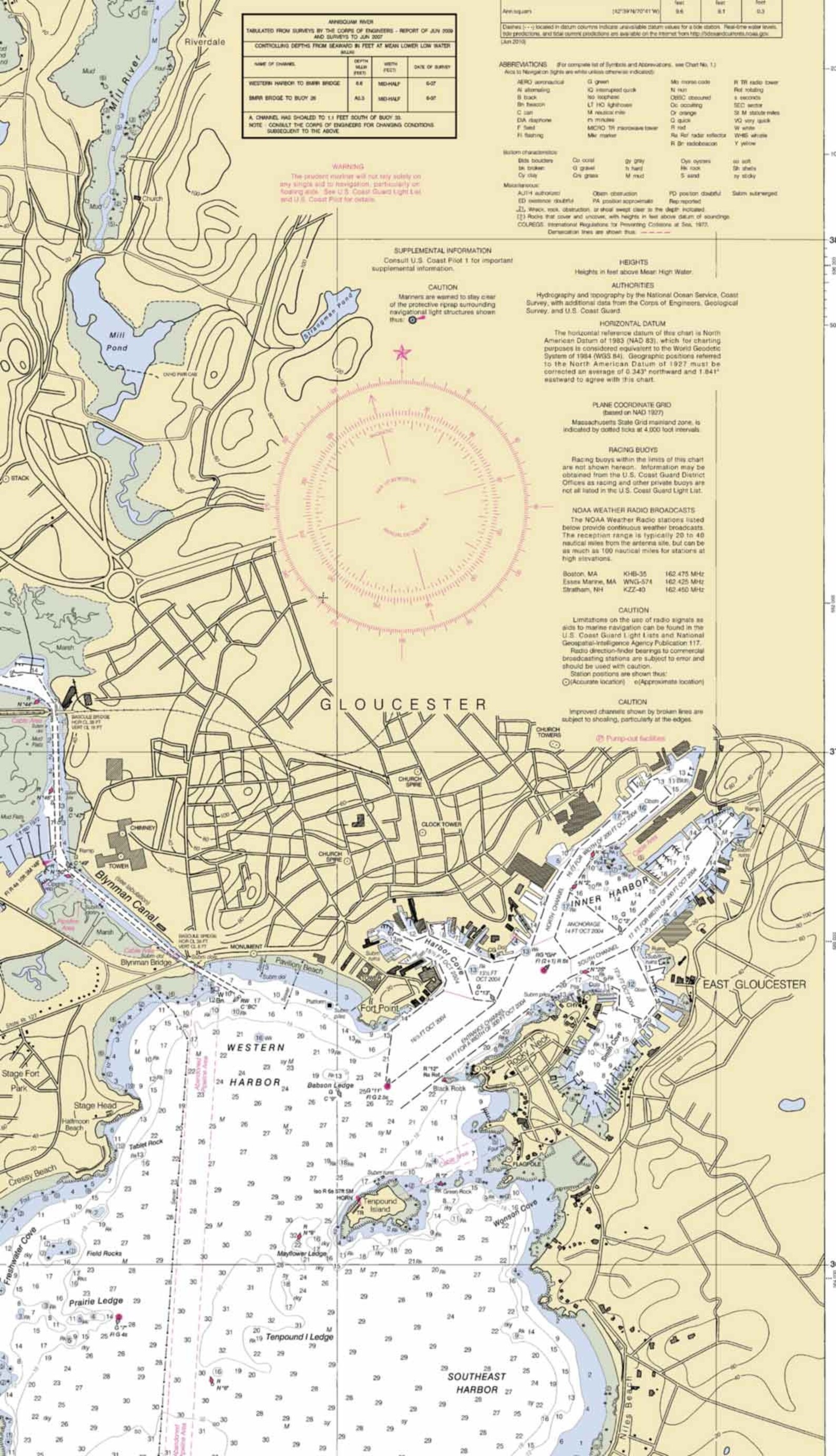 Gloucester Harbor & Annisquam River 2010 Nautical Map - Etsy