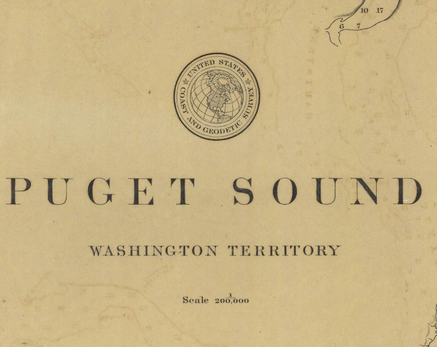 Puget Sound 1878 Nautical Map - Washington Territory - PC Big Area 6401 ...