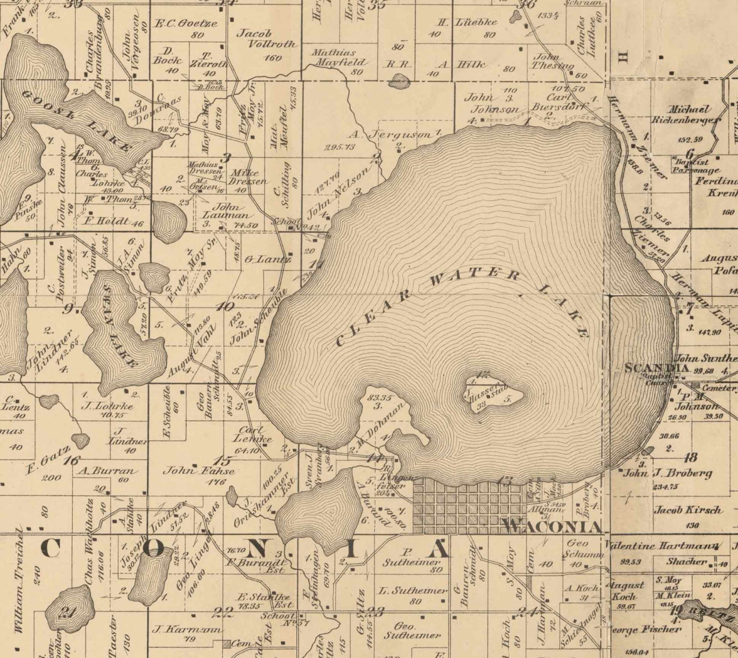 Carver County Minnesota 1880 Old Wall Map Reprint With | Etsy