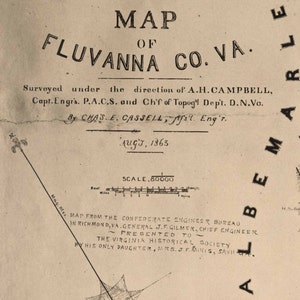 Fluvanna County Virginia 1863 Old Wall Map With Homeowner Names Reprint ...
