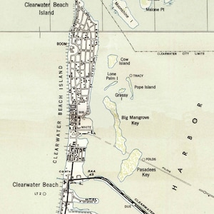 Clearwater Dunedin Florida 1943 Old Topo Map A Composite Made From