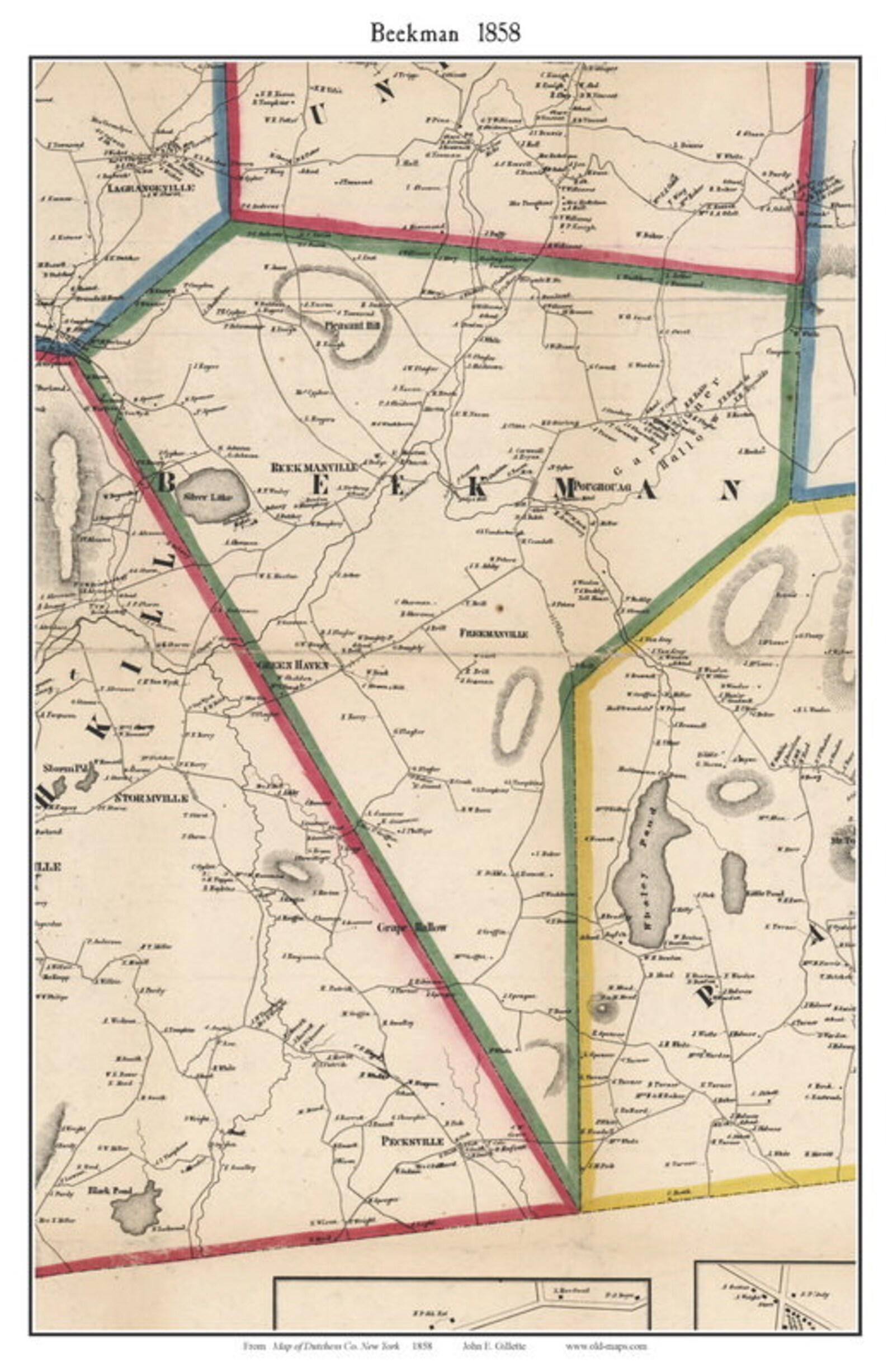 Beekman 1858 Old Town Map With Homeowner Names New York - Etsy