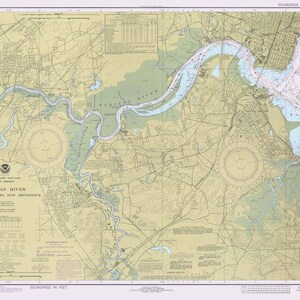 Raritan River From Raritan Bay to New Brunswick - 1977 Nautical Map ...