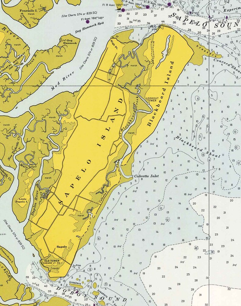 Tybee Island to Doboy Sound 1967 Blackbeard Island Isle of | Etsy