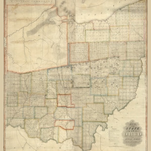 Ohio 1815 - State Map by Bourne - Reprint - Etsy