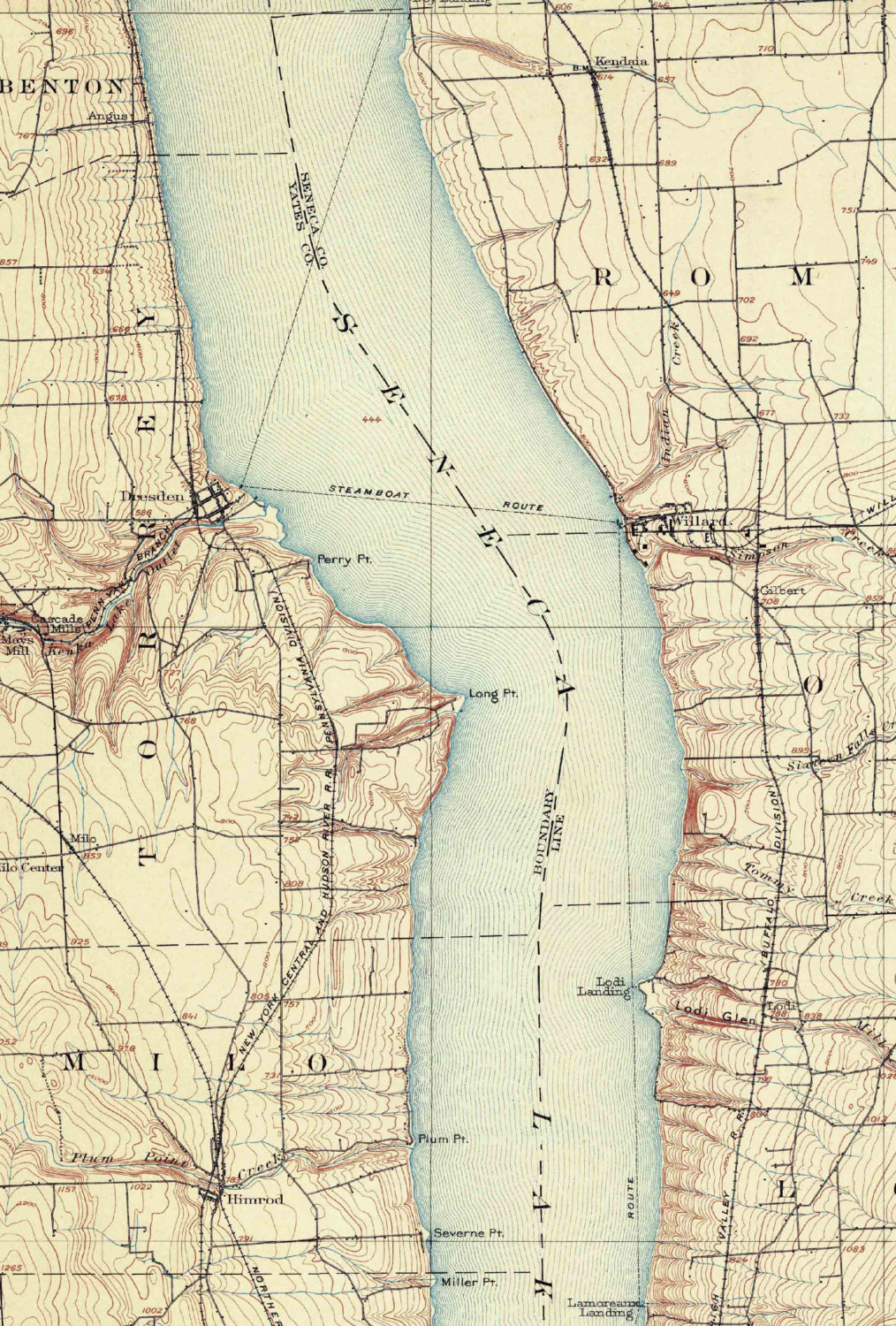 Seneca Road Map Of 1820