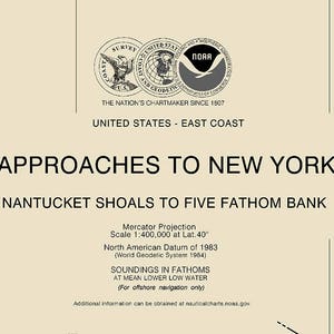 Approaches to New York Nantucket Shoals Five Fathom Bank - Etsy