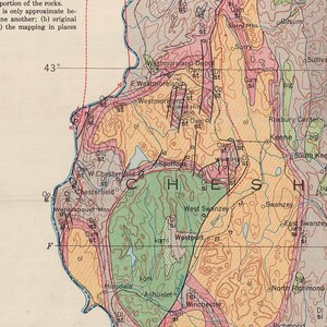New Hampshire 1955 Geologic Map Reprint - Etsy
