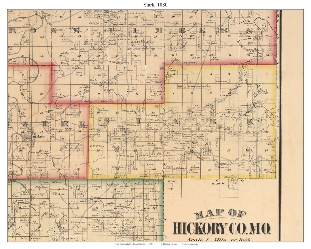 Stark 1880 Old Town Map With Homeowner Names - Black Oak Point ...