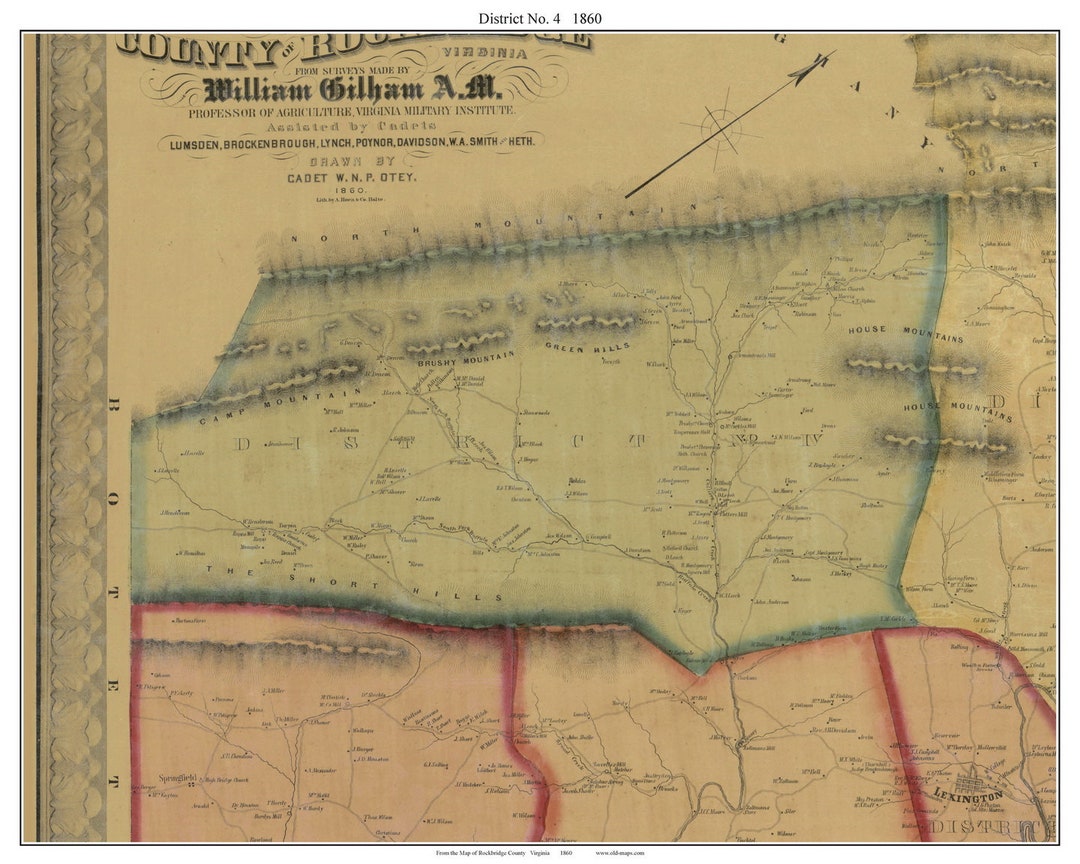 District No. 4 1860 Old Town Map With Homeowner Names - Reprint ...