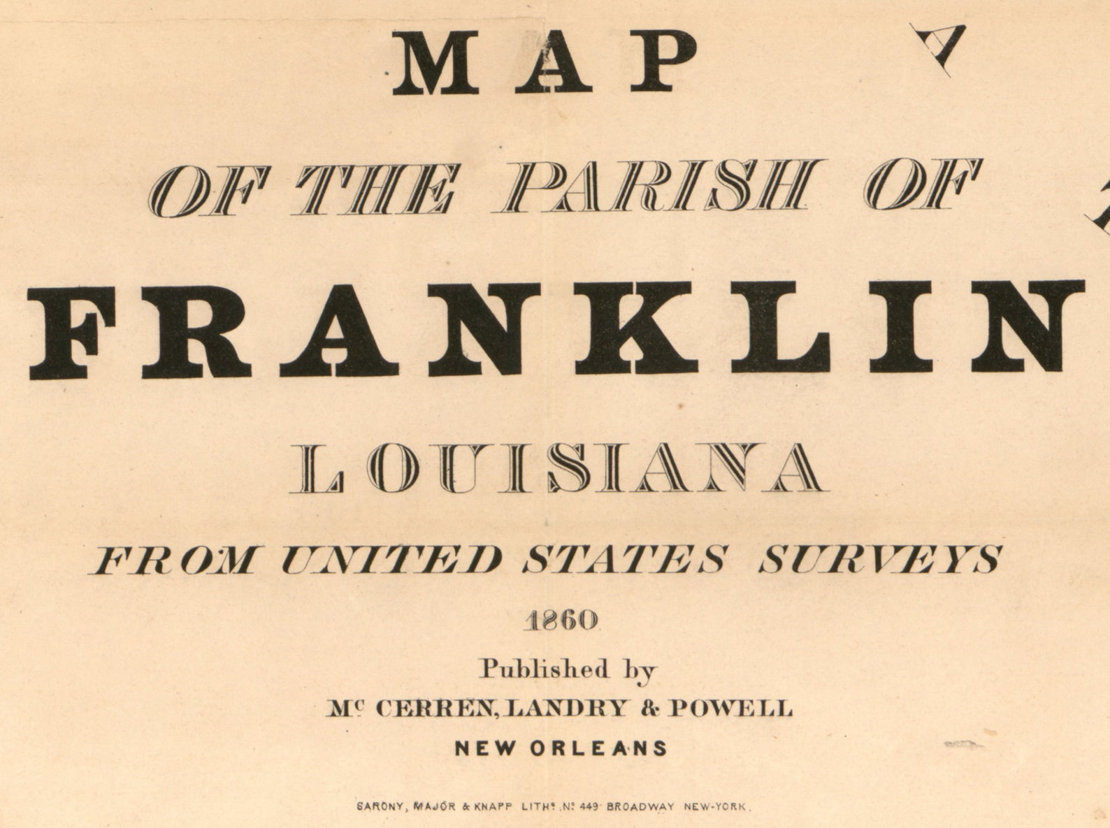 Franklin Parish Louisiana 1860 Old County Wall Map with | Etsy