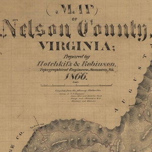 Nelson County Virginia 1866 - Old Wall Map With Homeowners Names ...