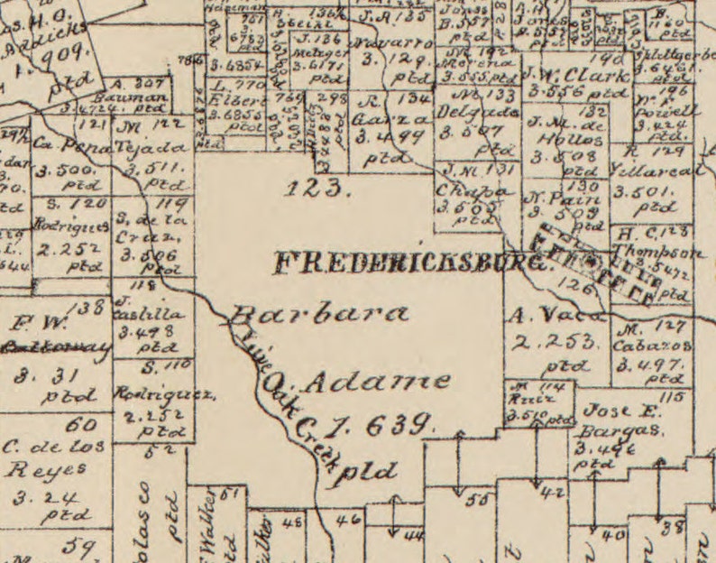 Gillespie County, Texas - 1879 - Old Wall Map Reprint With Land Owners ...