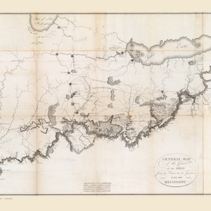 Ohio 1795 - Course of the Ohio River - Map by Tardieu - State Reprint ...