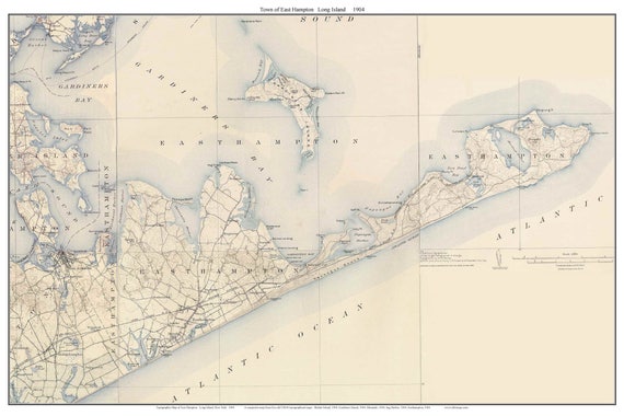 East Hampton 1904 Long Island New York Old USGS Topo Map | Etsy