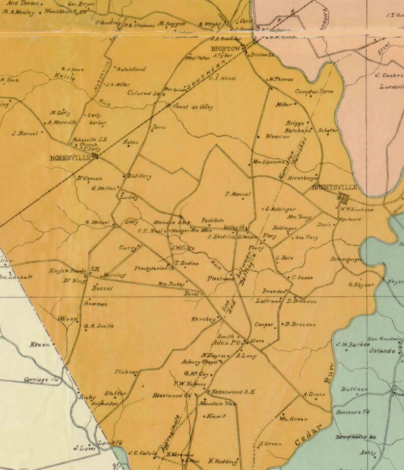 Prince William County Virginia 1901 Old Wall Map With - Etsy