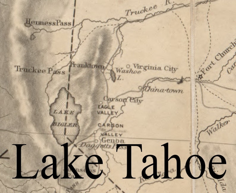 Utah Territory Military 1860 Old Map California Nevada Colorado New ...