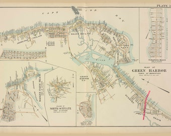 Old Map Scituate Ma - Etsy