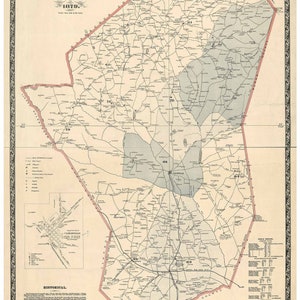 Jefferson County Old 1879 Map Georgia - Wall Map With Homeowner Names ...