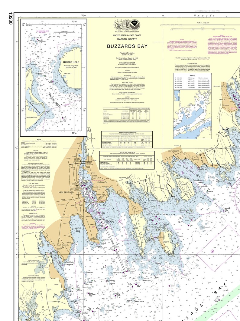 Buzzards Bay, Massachusetts - Naushon Island New Bedord 2013 Nautical ...