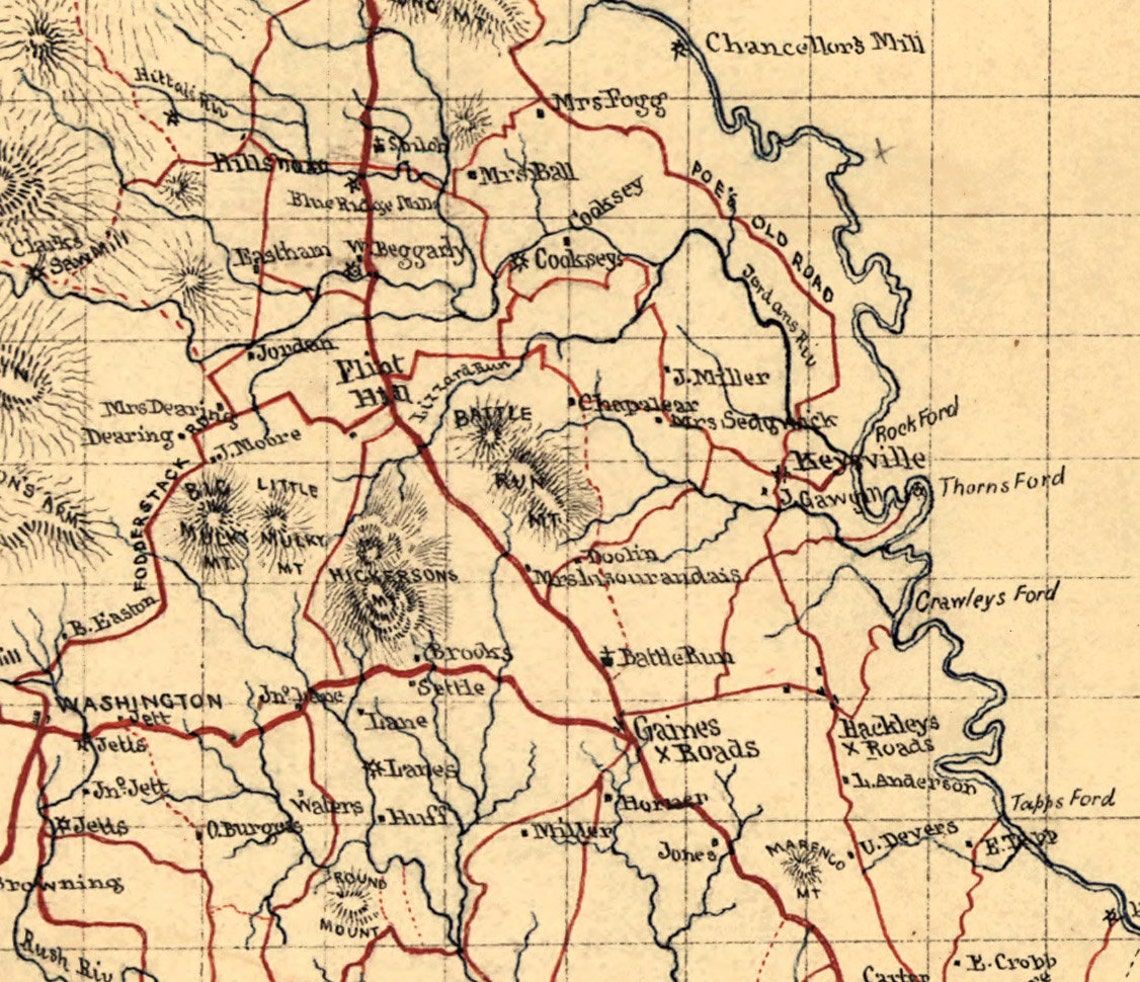 Rappahannock County Virginia 1863 Old Wall Map With - Etsy