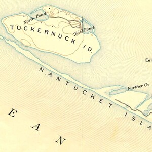 Nantucket 1893 USGS Old Topographical Map Massachusetts - Custom ...