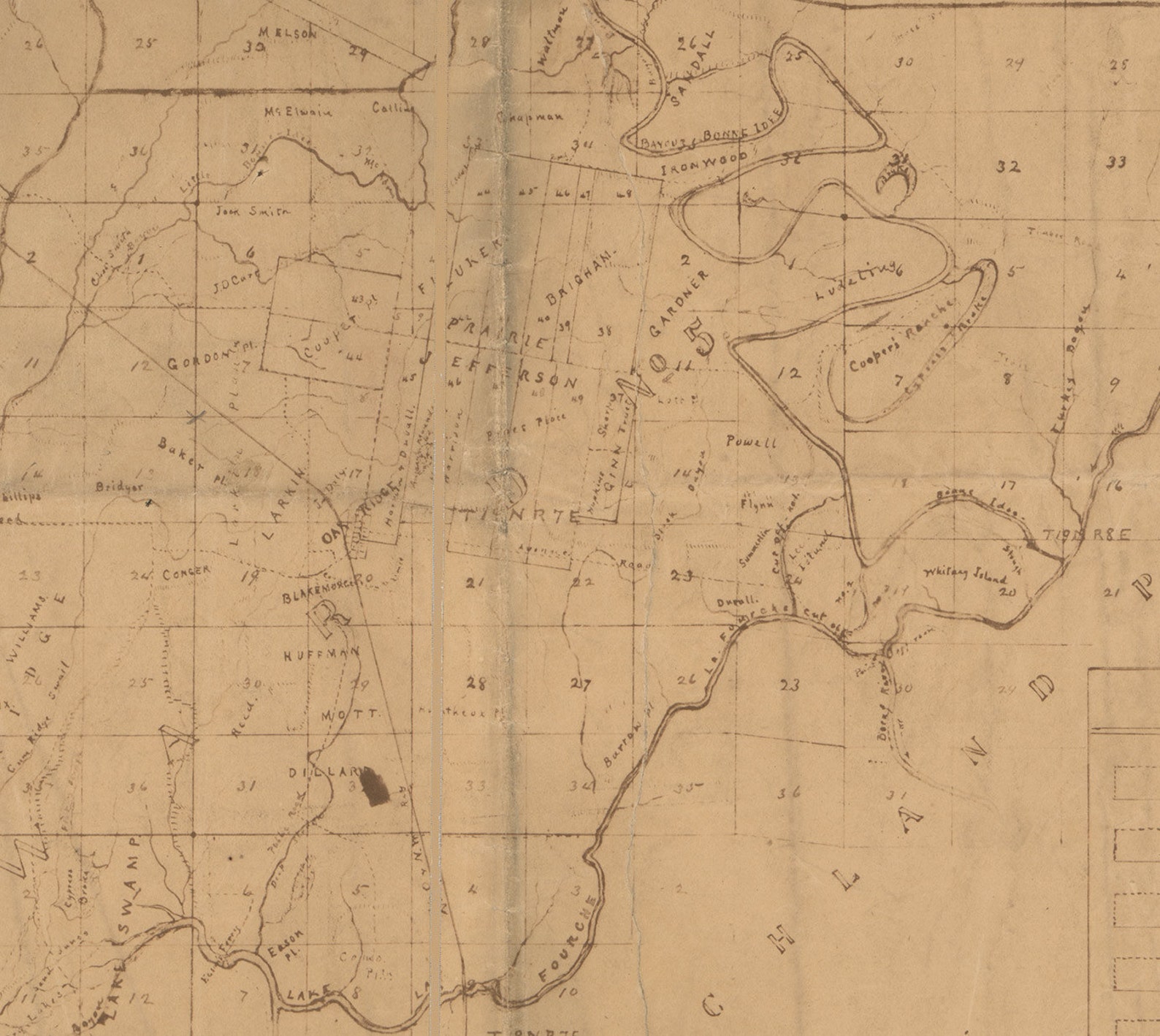 Morehouse Parish Louisiana 1896 - Old County Wall Map With Landowner ...