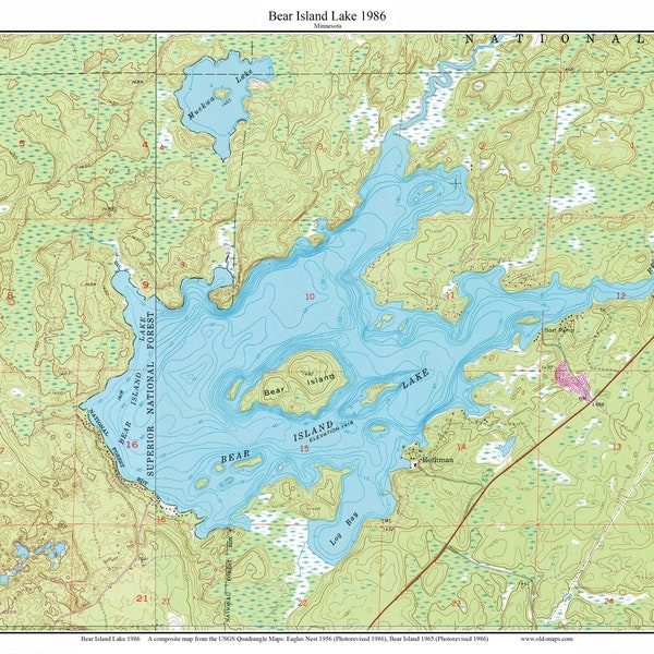 Burntside Lake Map - Etsy