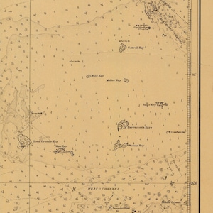 Sand Key to Rebecca Shoal - 1913 Marquesas Keys Florida - Nautical Map ...