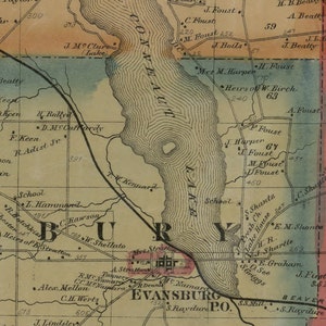 Crawford County Pennsylvania 1865 - Old Wall Map With Homeowner Names ...