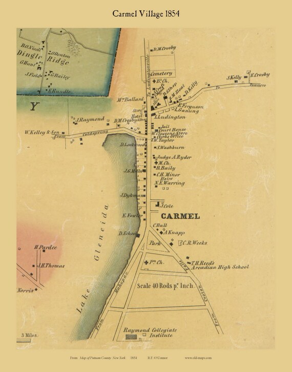 Cold Spring Village 1854 Old Town Map With Homeowner Names New | Etsy