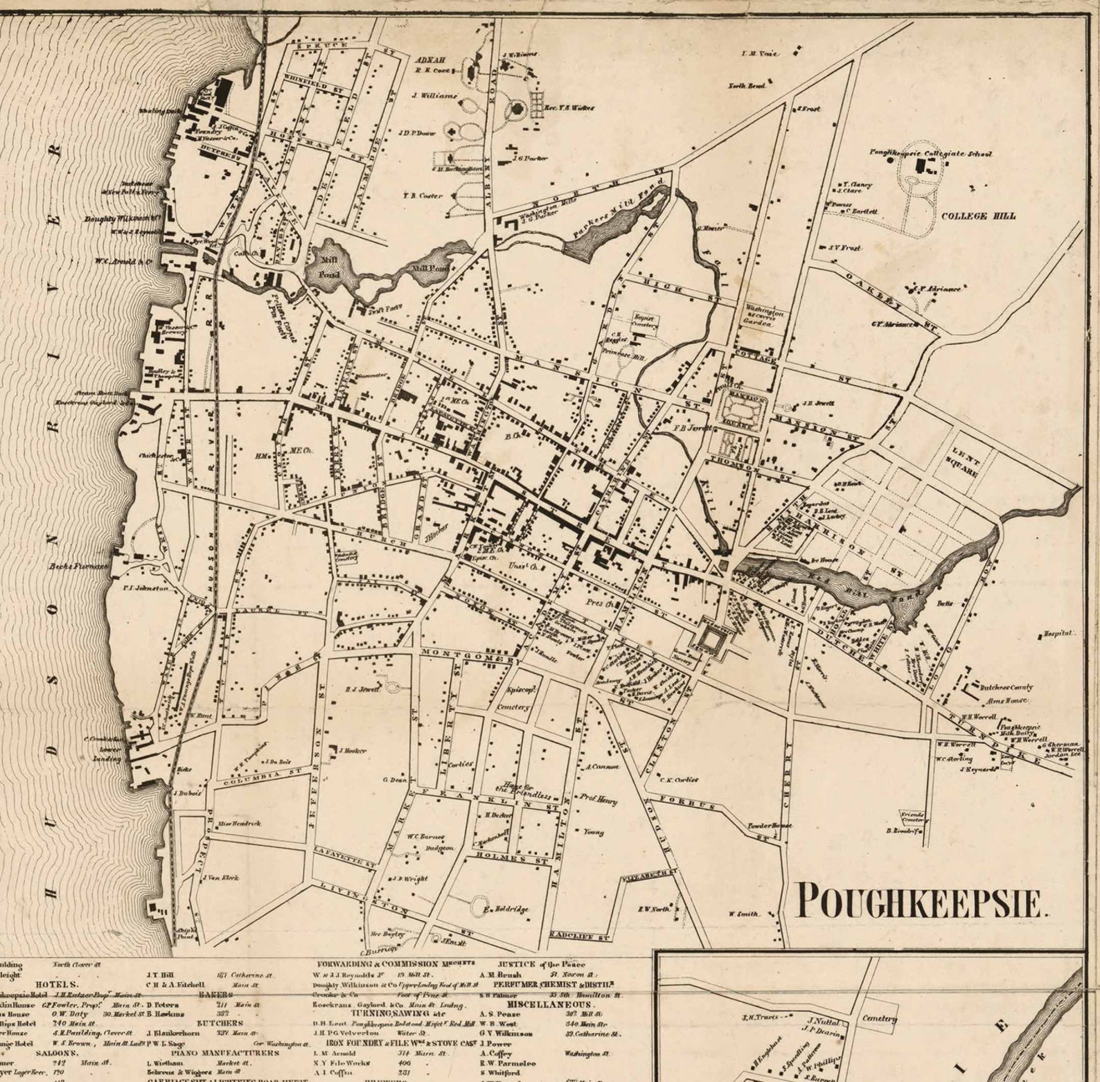 Dutchess County New York 1858 Old Wall Map Reprint With | Etsy