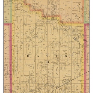 Davis 1877 Old Town Map With Homeowner Names - Marvin - Missouri ...