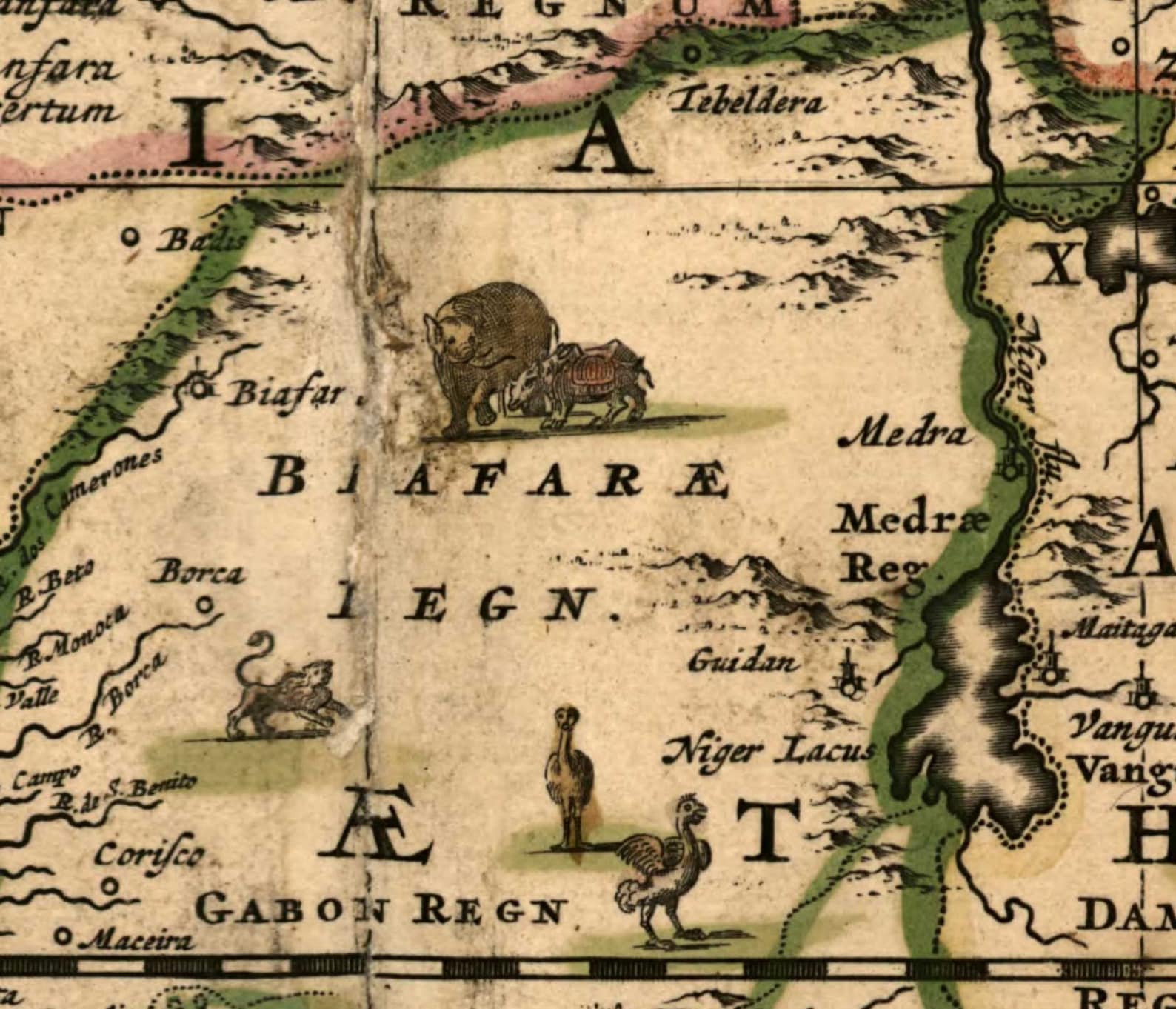 Africa ca. 1688 Old Map Wit Latin Ships Reprint | Etsy