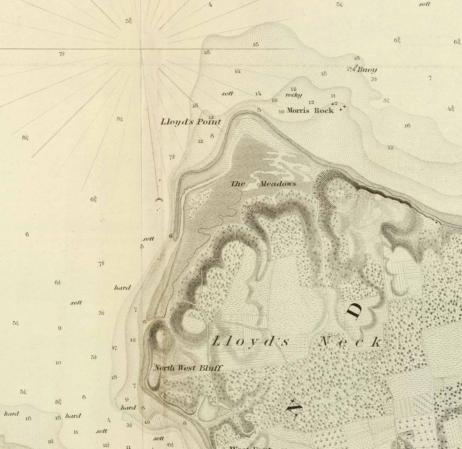 Oyster or Syosset Bay Long Island 1847 Nautical Map | Etsy