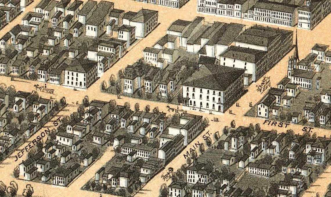 Dayton, Ohio - 1870 Birds Eye View - Reprint - Etsy