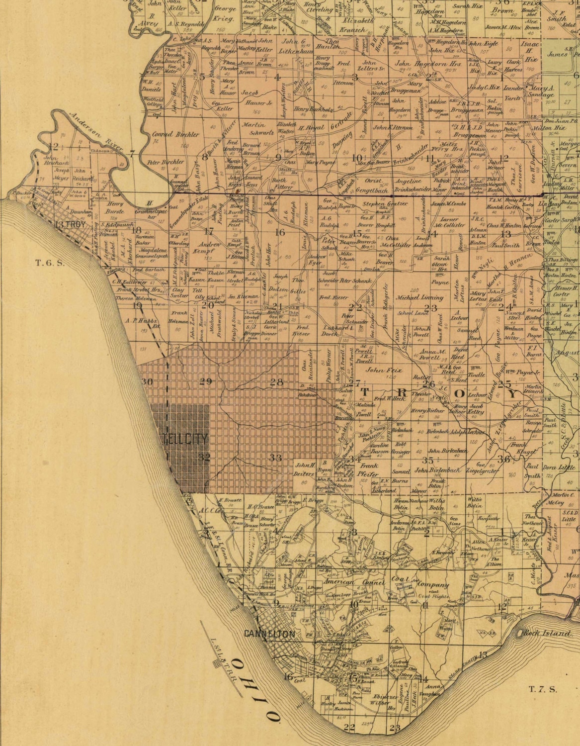 Perry County Indiana 1894 Old Wall Map Reprint With - Etsy