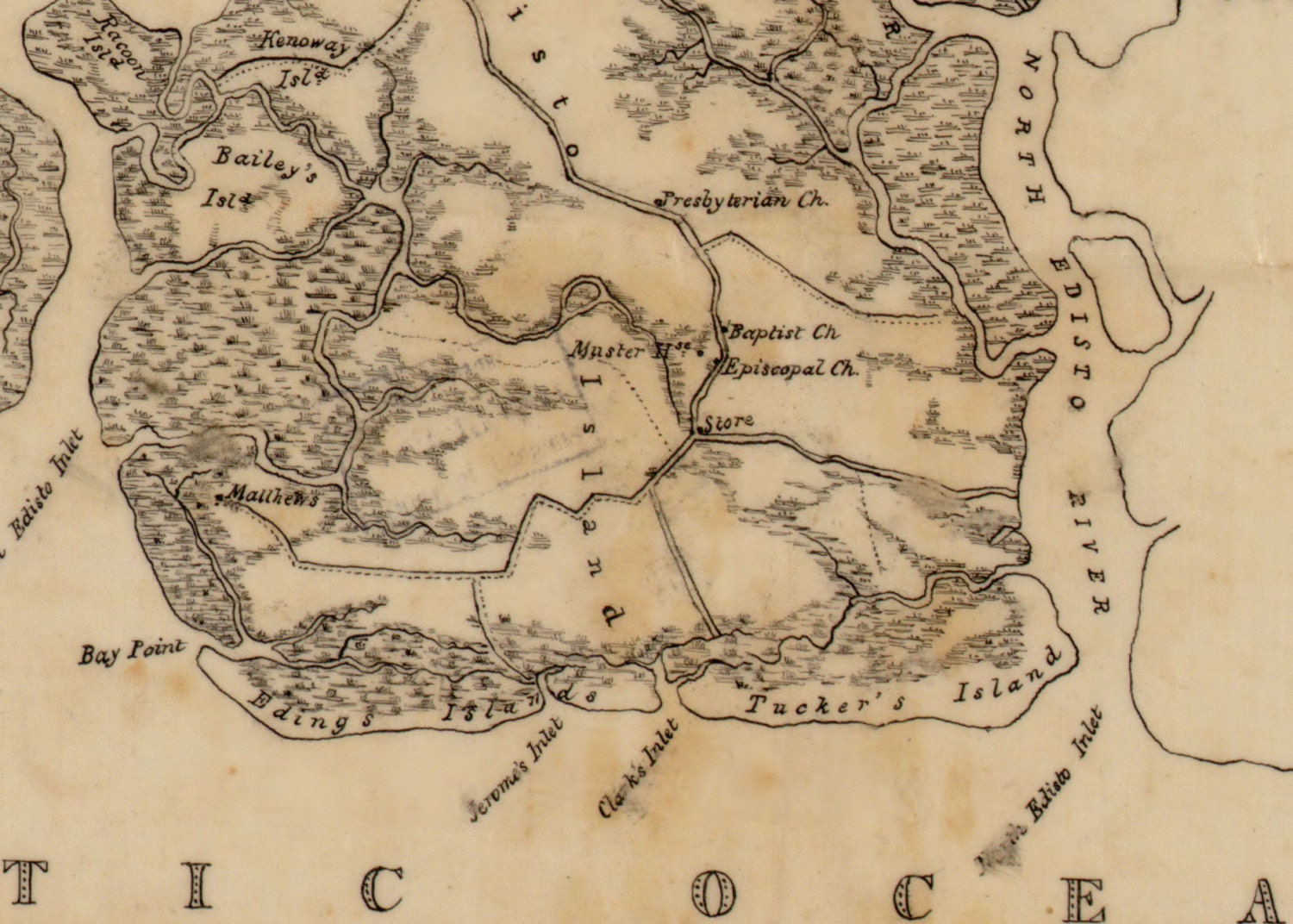 Colleton District South Carolina 1825 County Wall Map - Etsy